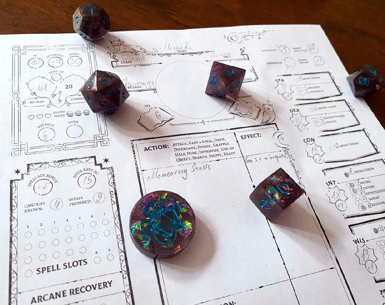 Dnd Wizard Character Sheet - Etsy