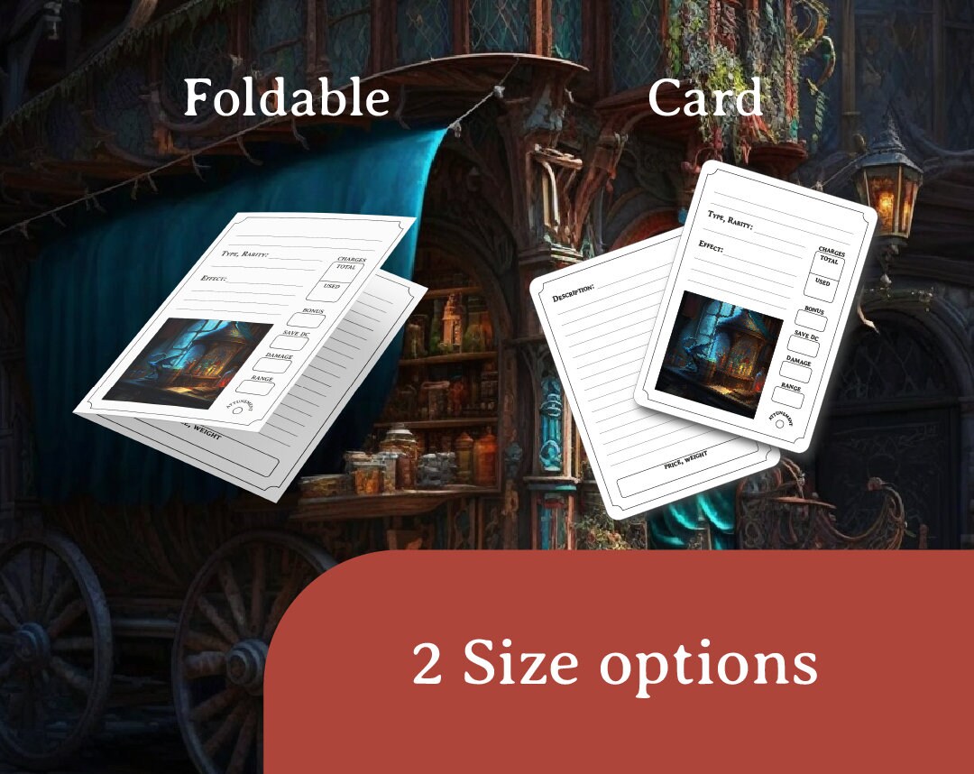 Dnd Item Cards - Etsy