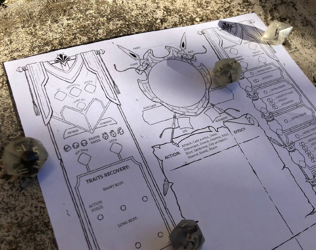 Dnd Fighter Character Sheet - Etsy UK