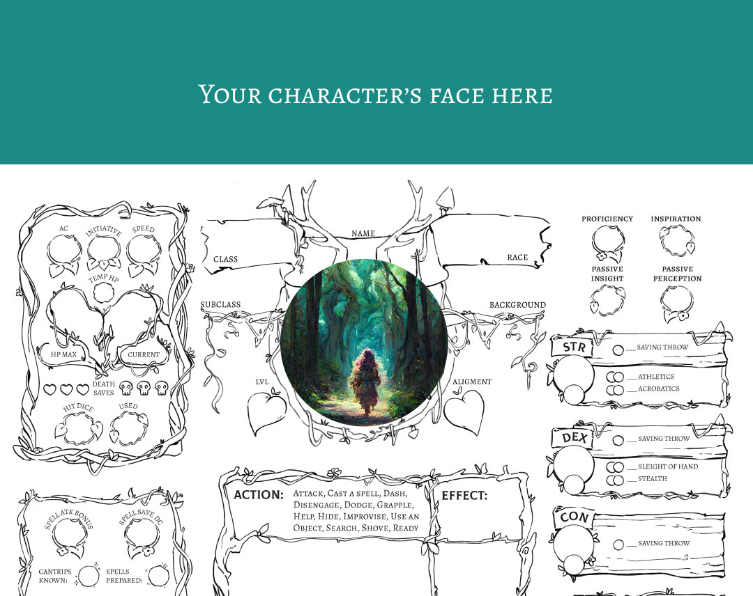 Dnd Druid Character Sheet - Etsy UK