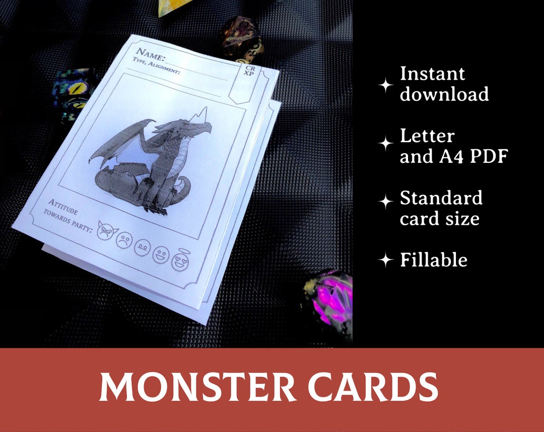 Dnd Monster Card and Sheet - Etsy