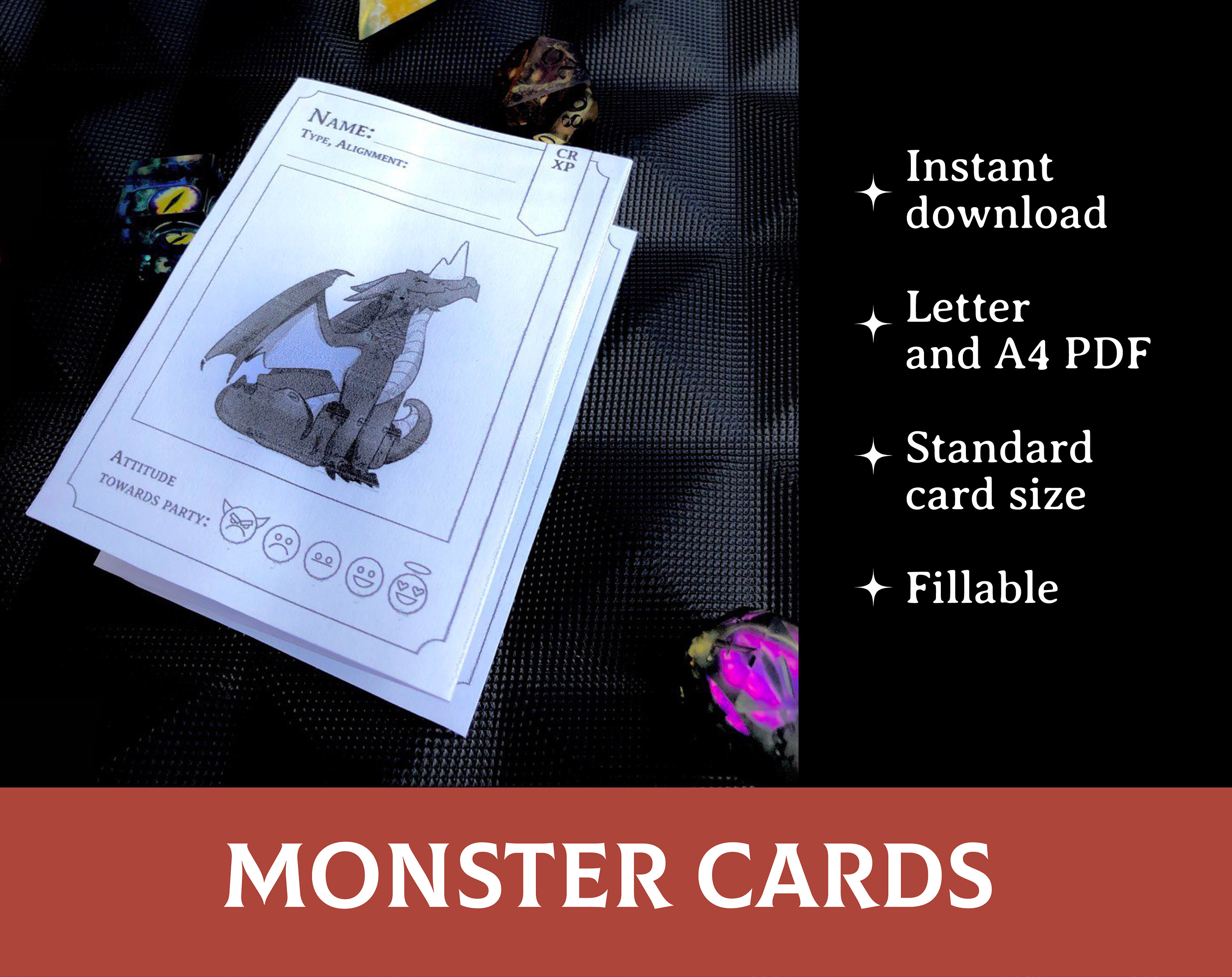 Dnd Monster Card and Sheet - Etsy