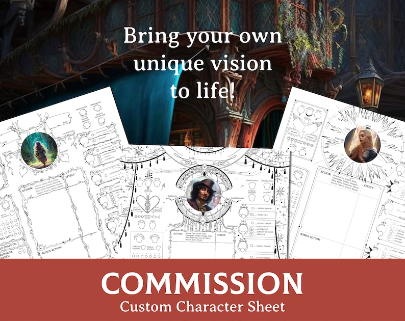Dnd Character Sheet Commission - Etsy