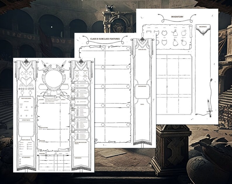 Dnd Fighter Character Sheet - Etsy UK