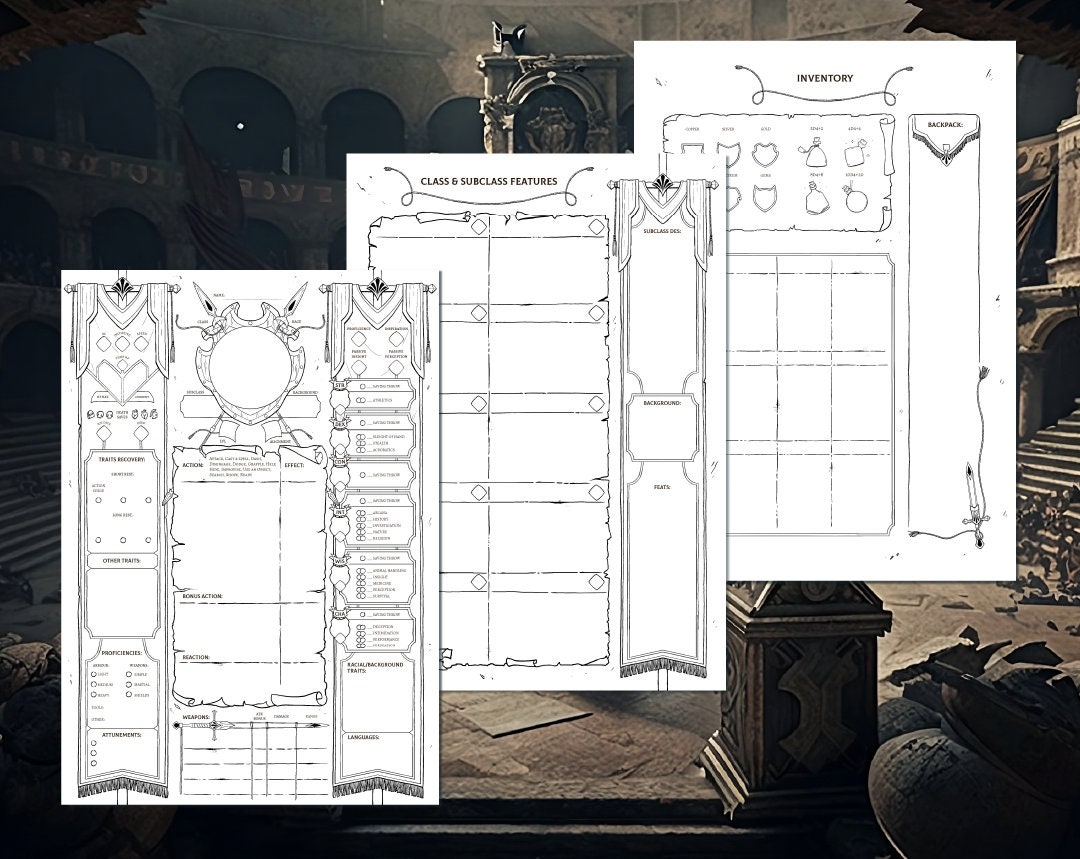 Dnd Fighter Character Sheet - Etsy UK