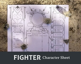 Fighter Character Sheet D&D 5e - Etsy