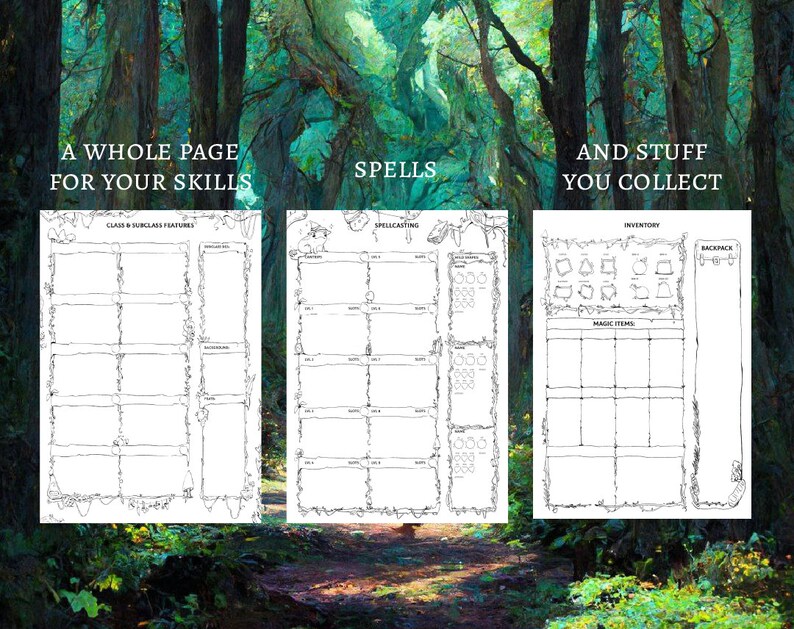 Dnd Druid Character Sheet - Etsy UK