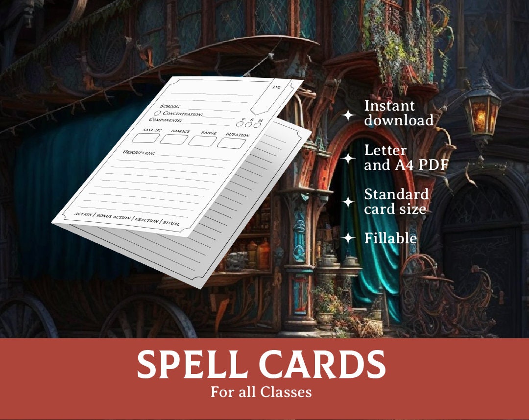 Dnd Spell Cards - Etsy