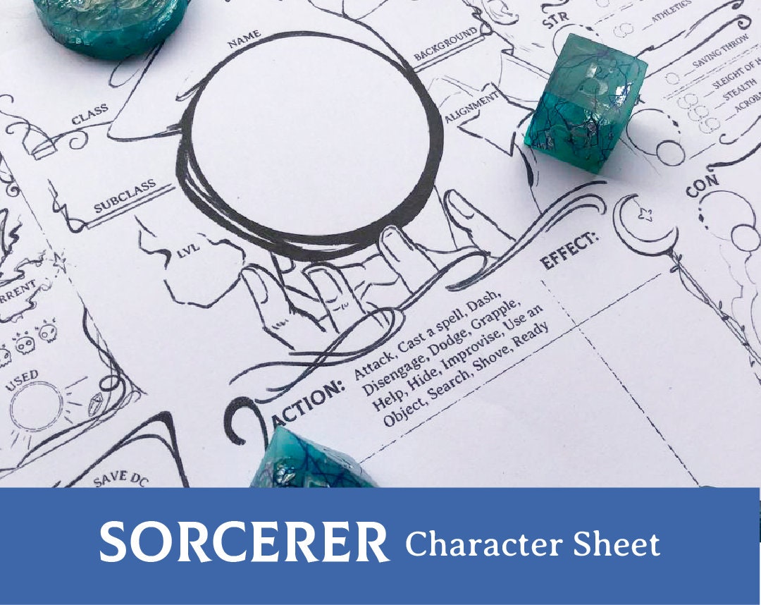 Dnd Sorcerer Character Sheet - Etsy