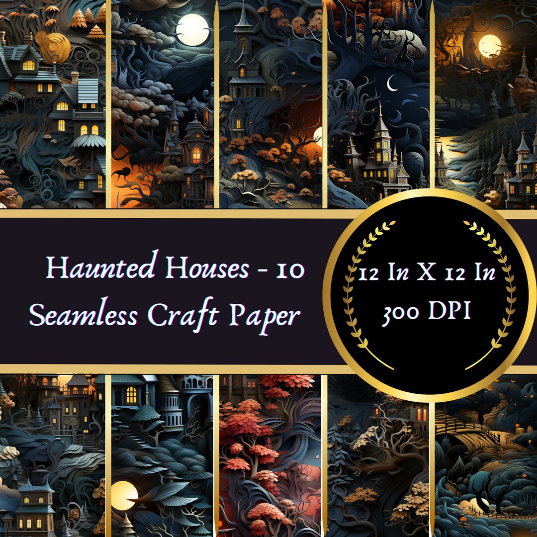 Haunted Majesty: 3D Intricate Haunted Houses Digital Craft Paper ...
