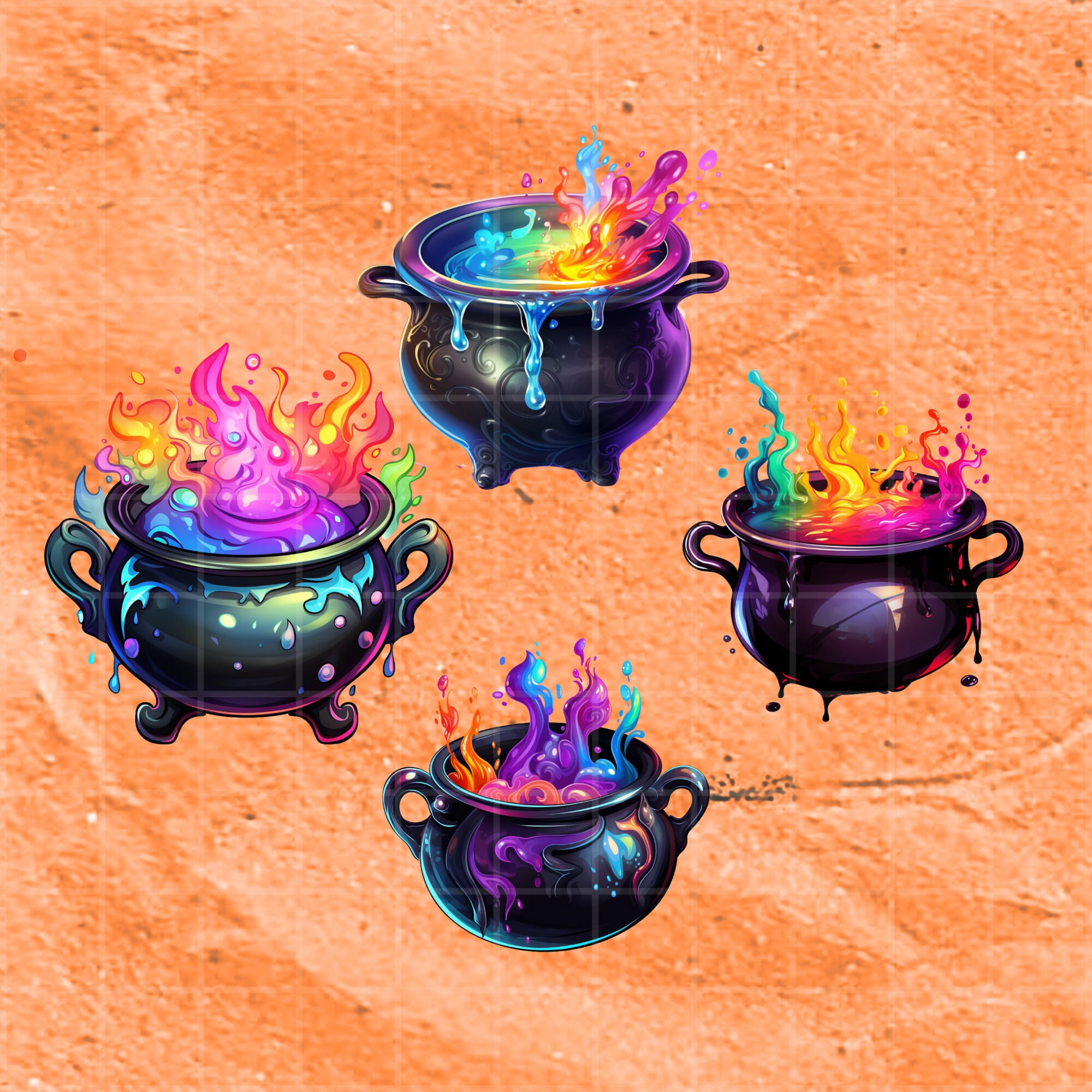 Mystical Black Cauldrons Clipart – Enchant Your Designs! Witchcraft ...