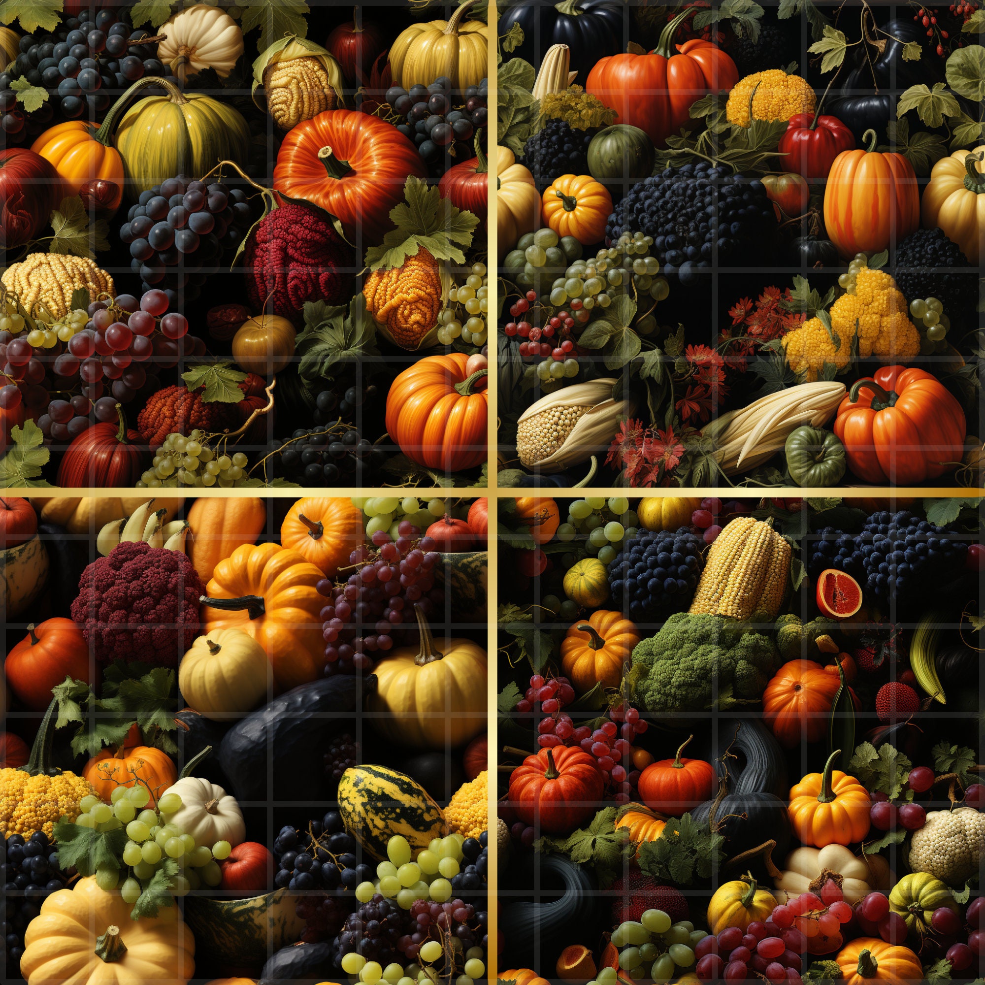 Harvest Splendor: 3D Realistic Fall Fruits & Vegetables Craft Paper ...