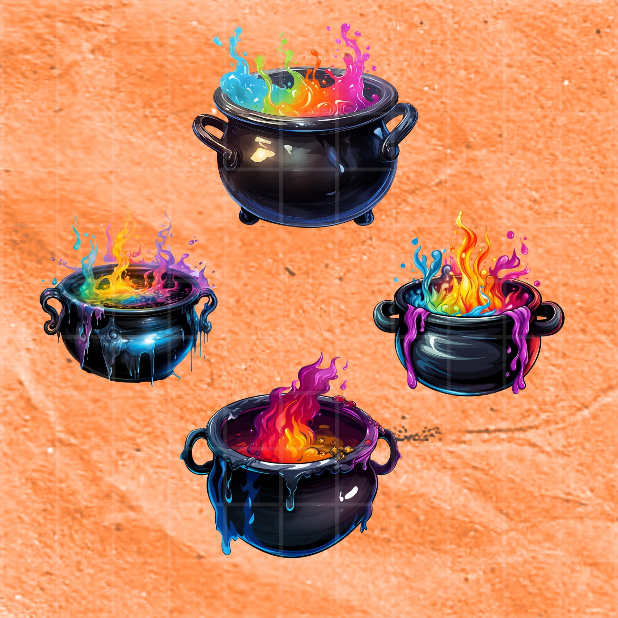 Mystical Black Cauldrons Clipart – Enchant Your Designs! Witchcraft ...