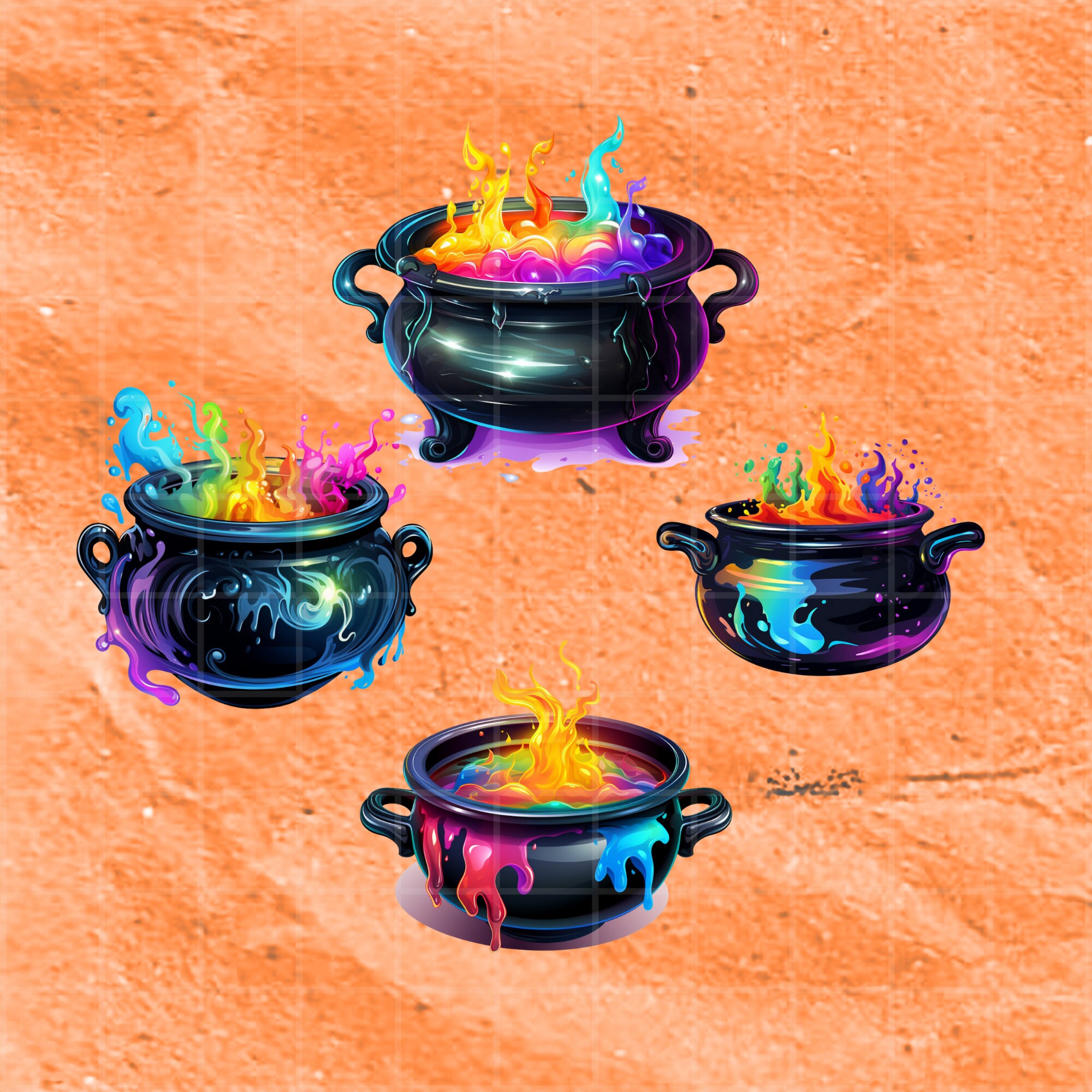 Mystical Black Cauldrons Clipart – Enchant Your Designs! Witchcraft ...