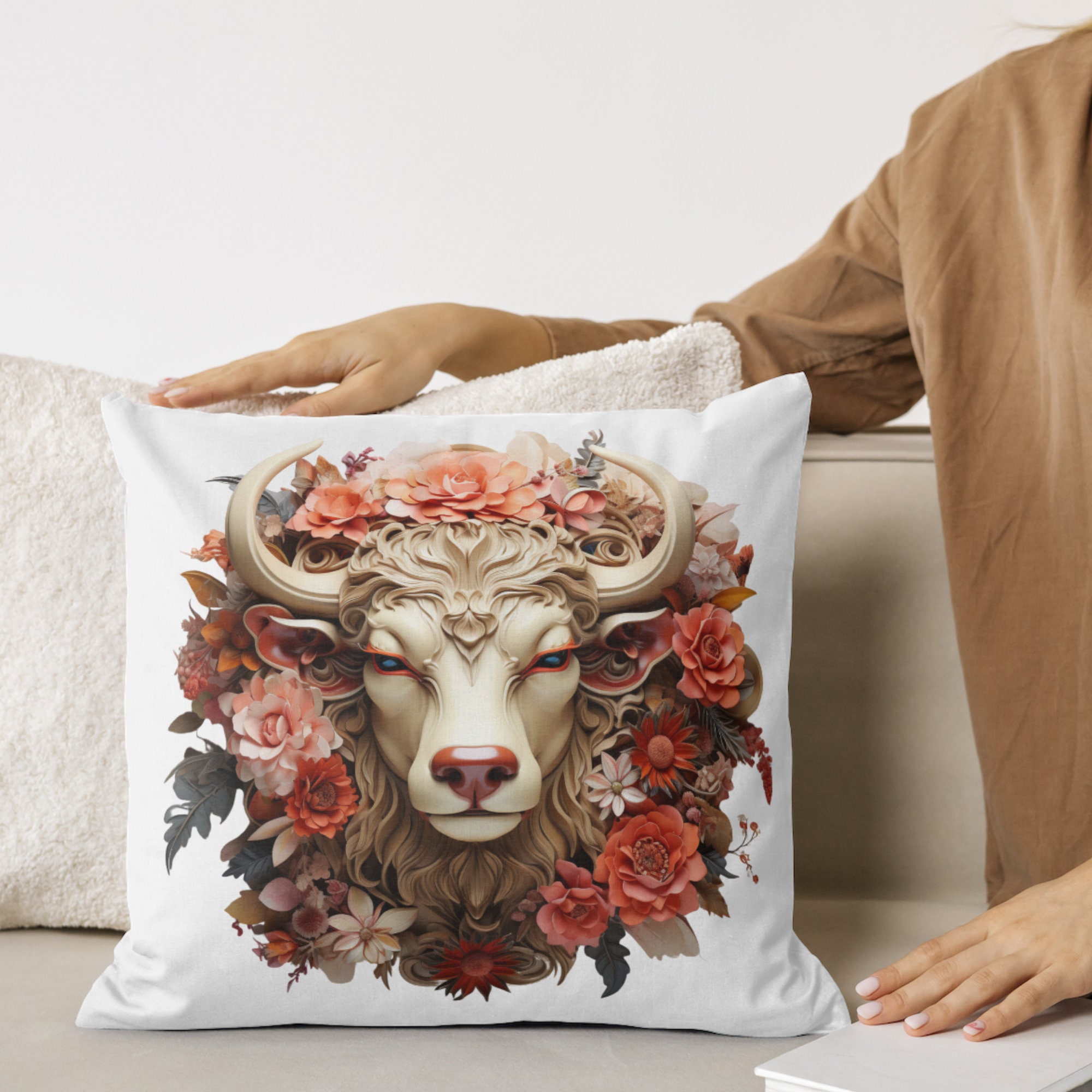 Taurus in Bloom: Exquisite 3D Astrological Artistry Immerse in the Essence of the Bull - Etsy