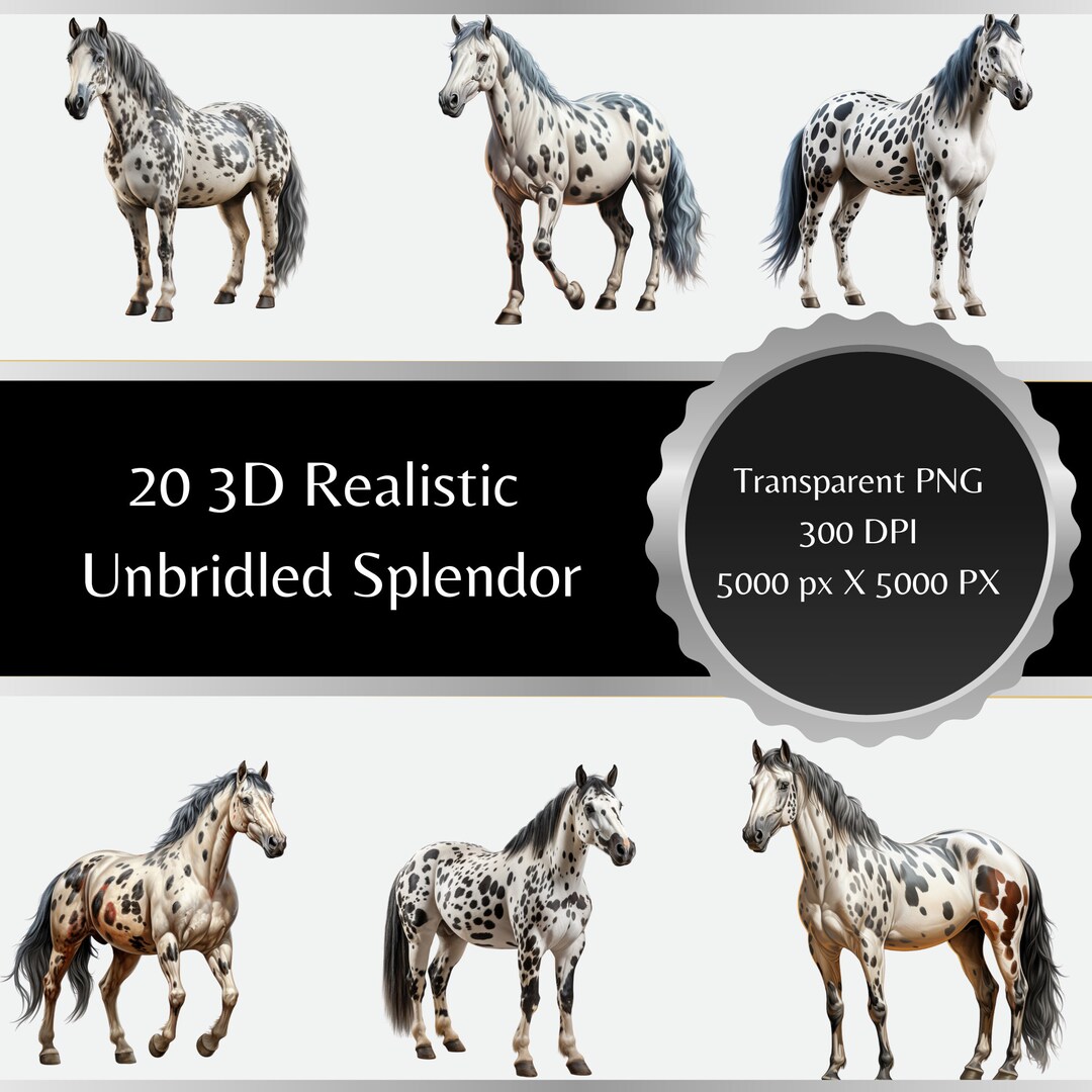 Unbridled Splendor: 3D Realistic Appaloosa Horse Clipart - Captivating ...