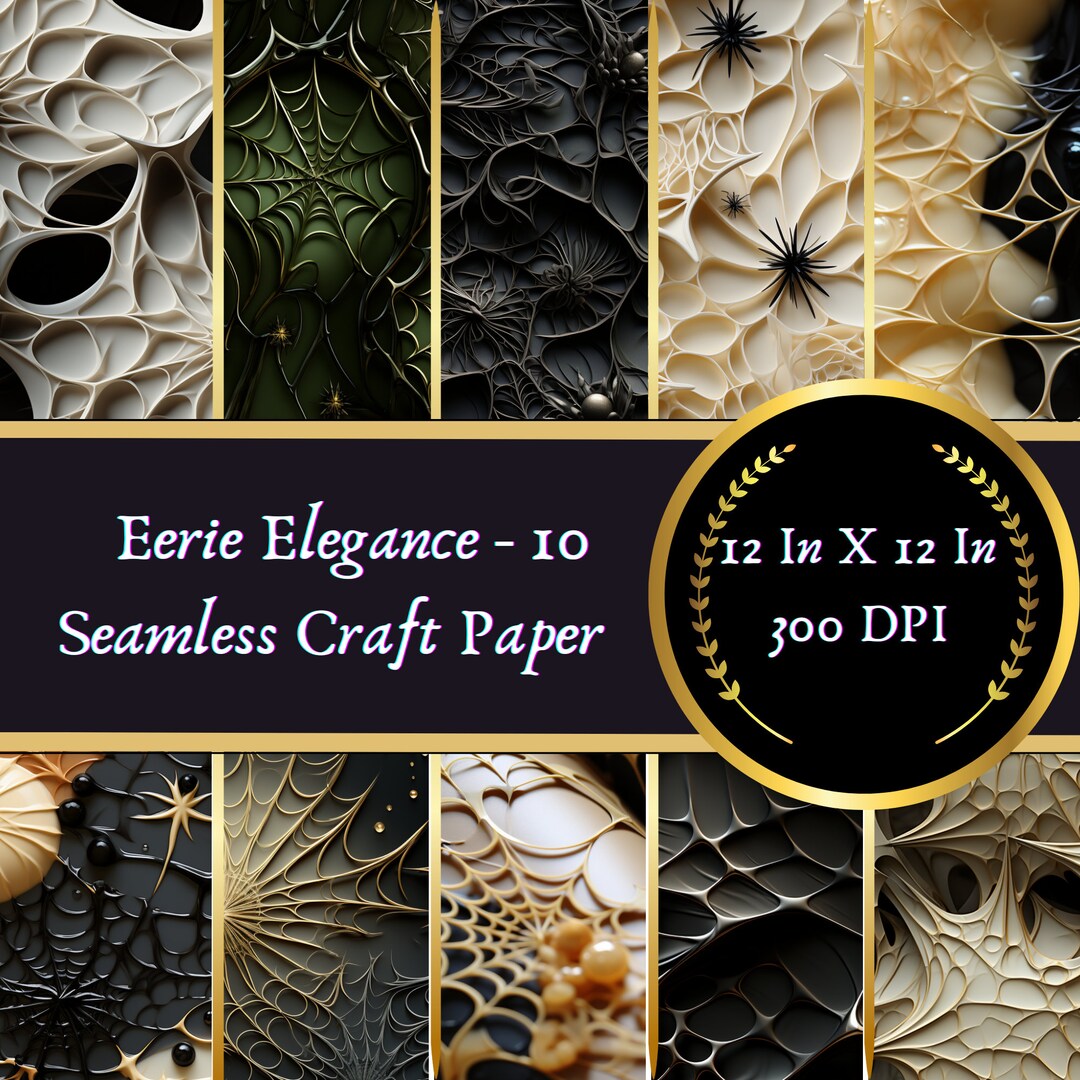 Eerie Elegance: 3D Intricate Creepy Cobwebs Craft Paper Seamless 12x12 ...