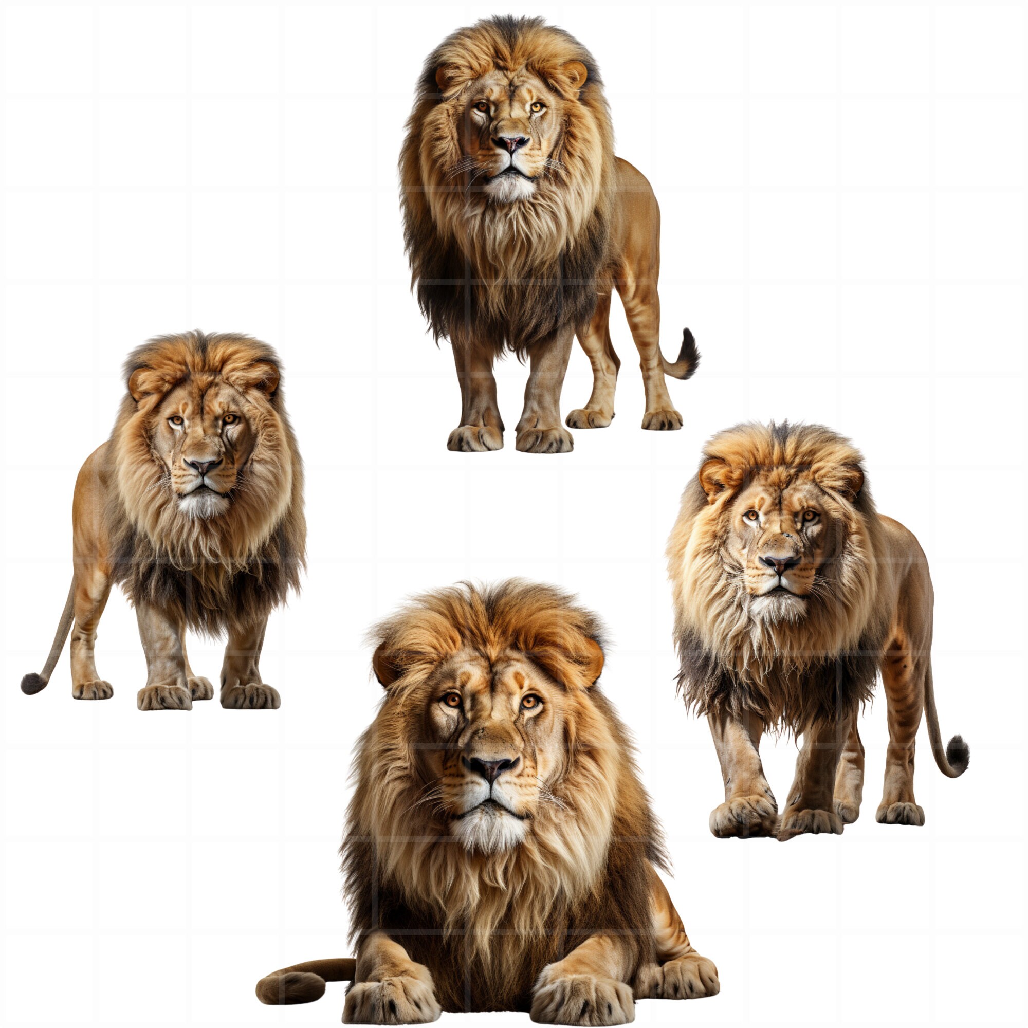 King's Majesty: Exclusive 3D Realistic Male Lion Clipart - Striking ...