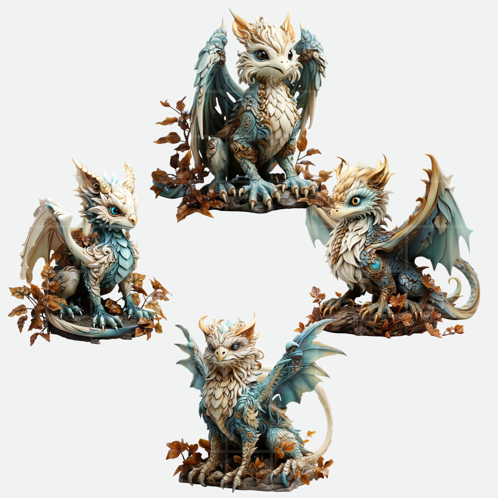 Enchanting 3D Dragon Realm: Ultra-high-resolution Clipart Collection ...