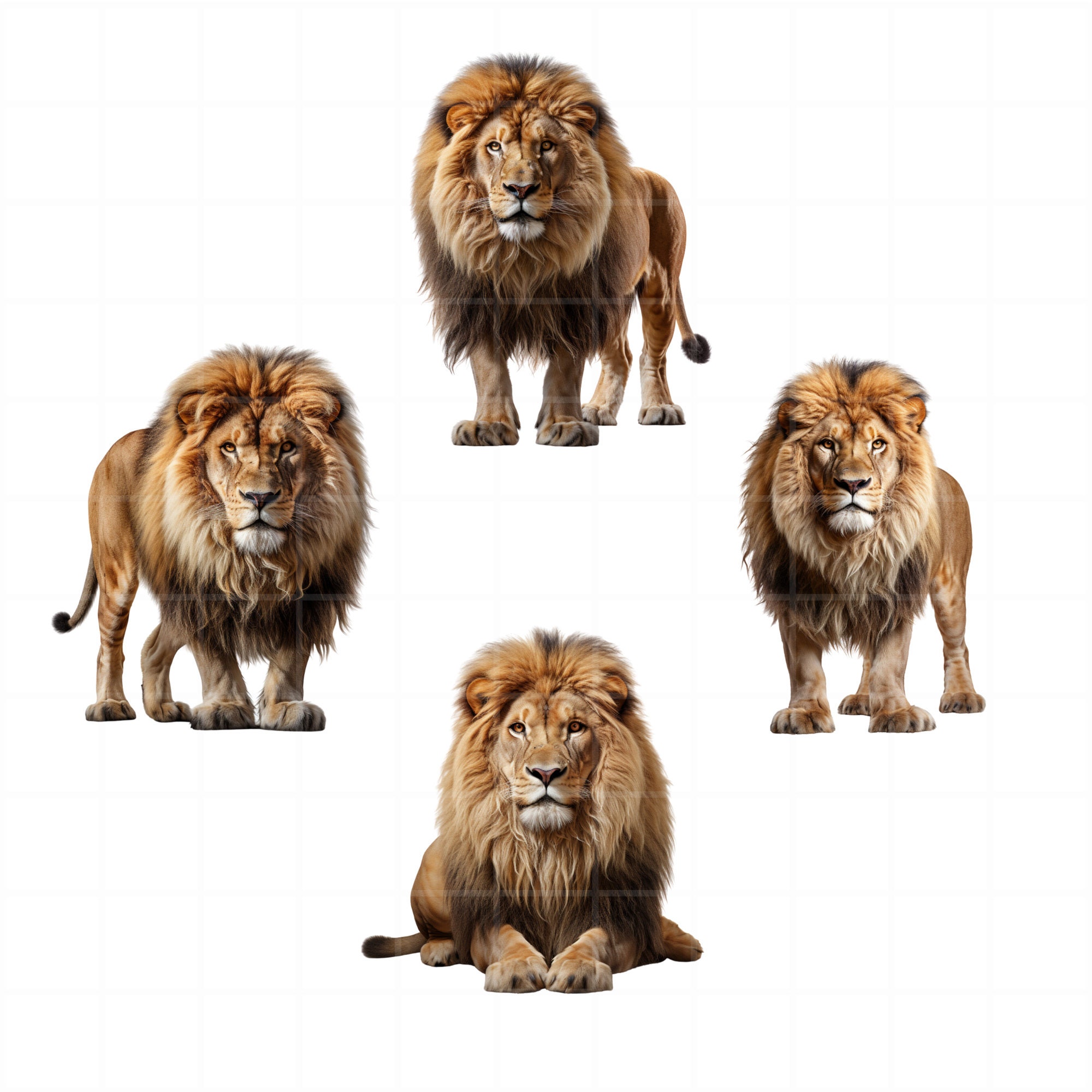 King's Majesty: Exclusive 3D Realistic Male Lion Clipart - Striking ...