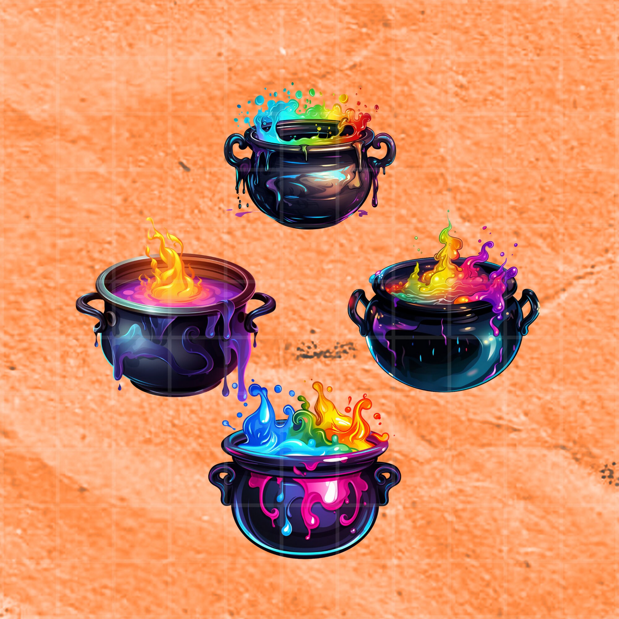 Mystical Black Cauldrons Clipart – Enchant Your Designs! Witchcraft ...