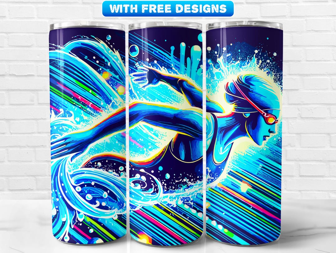Swim Girl Tumbler Wrap PNG, Sports, Swimming, Sublimation Design - Etsy