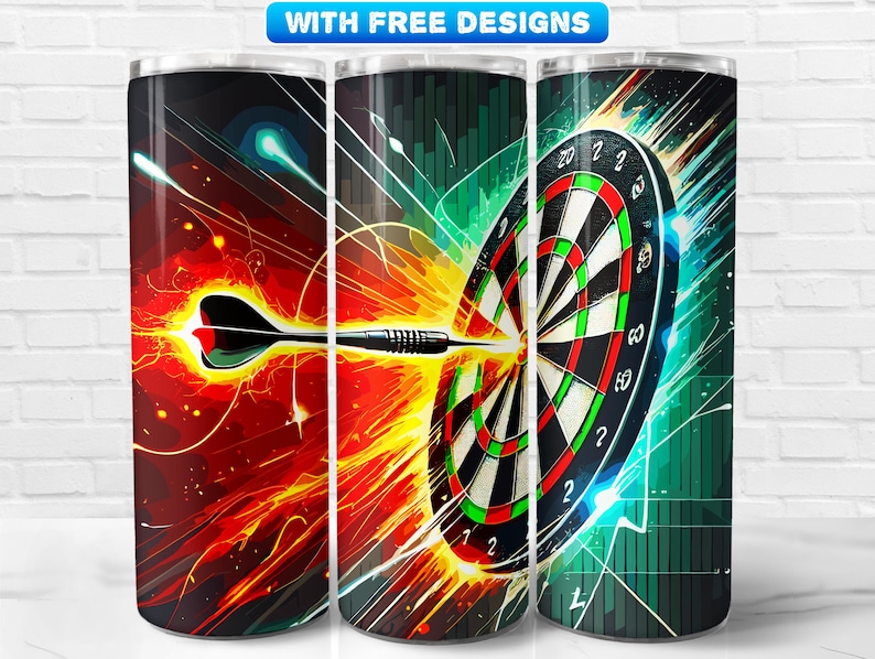 Throwing Dart Tumbler Wrap PNG, Luck, Sports, Dart Board, Sublimation ...