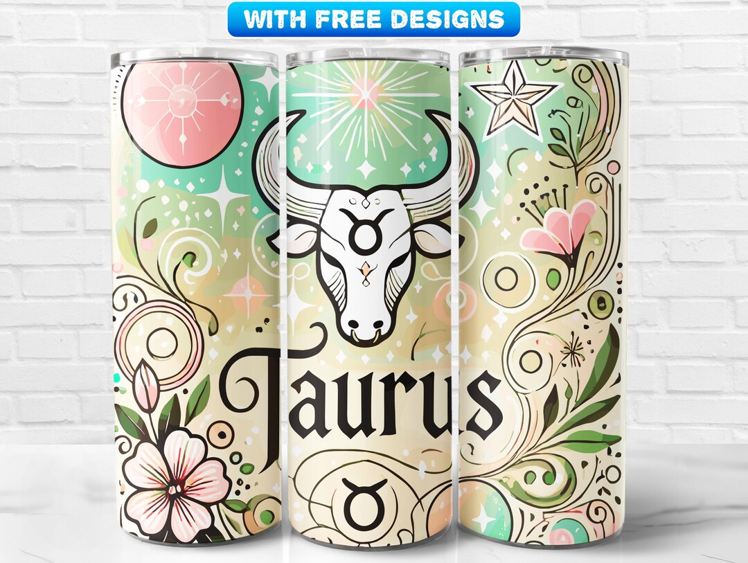 Zodiac Sings TAURUS Tumbler Wrap PNG, Astrology, Sublimation Design - Etsy
