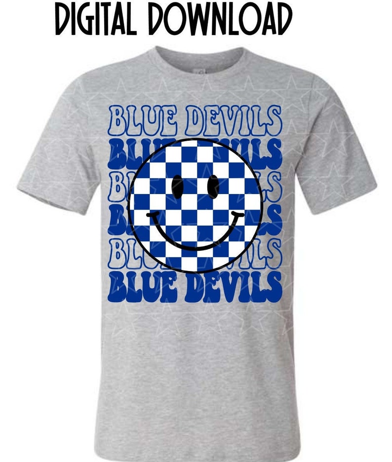 Blue Devils Smile, School Spirit, Digital Download, PNG, Doodle ...