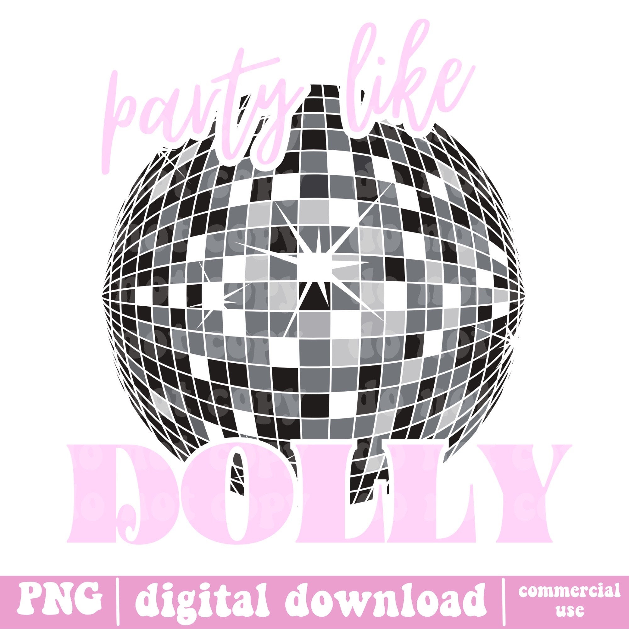 Party Like, Disco Ball, Colorful Digital Download, PNG, Wavy Text ...