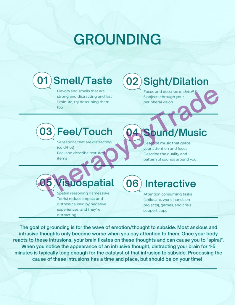Grounding Handout for Clients - Etsy
