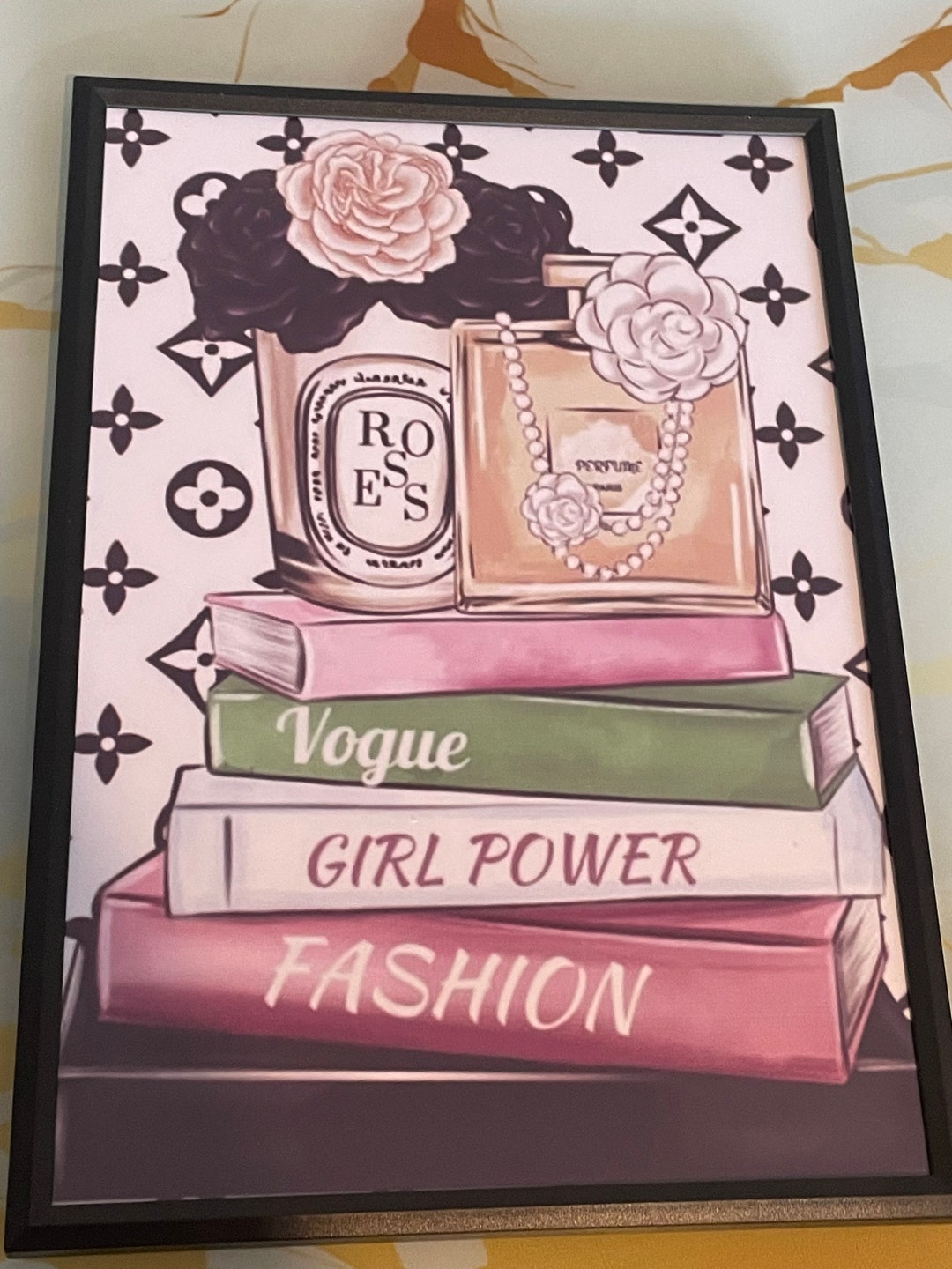 Pretty Fashion Book Stack Picture Frame Hanging Wall Art - Etsy