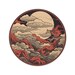 Traditional Japanese Art Rug, Traditional Style Tufted Rugs, Round Rugs ...