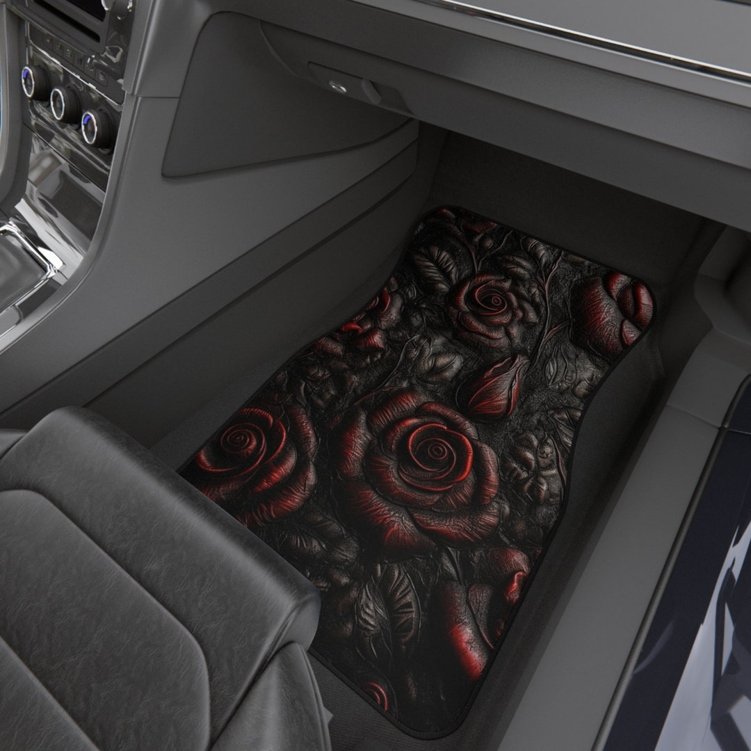 Gothic Rose Car Floor Mat, Anime Car Mats, Gothic Car Mats, Emo Car ...