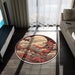 Traditional Japanese Art Rug, Traditional Style Tufted Rugs, Round Rugs ...