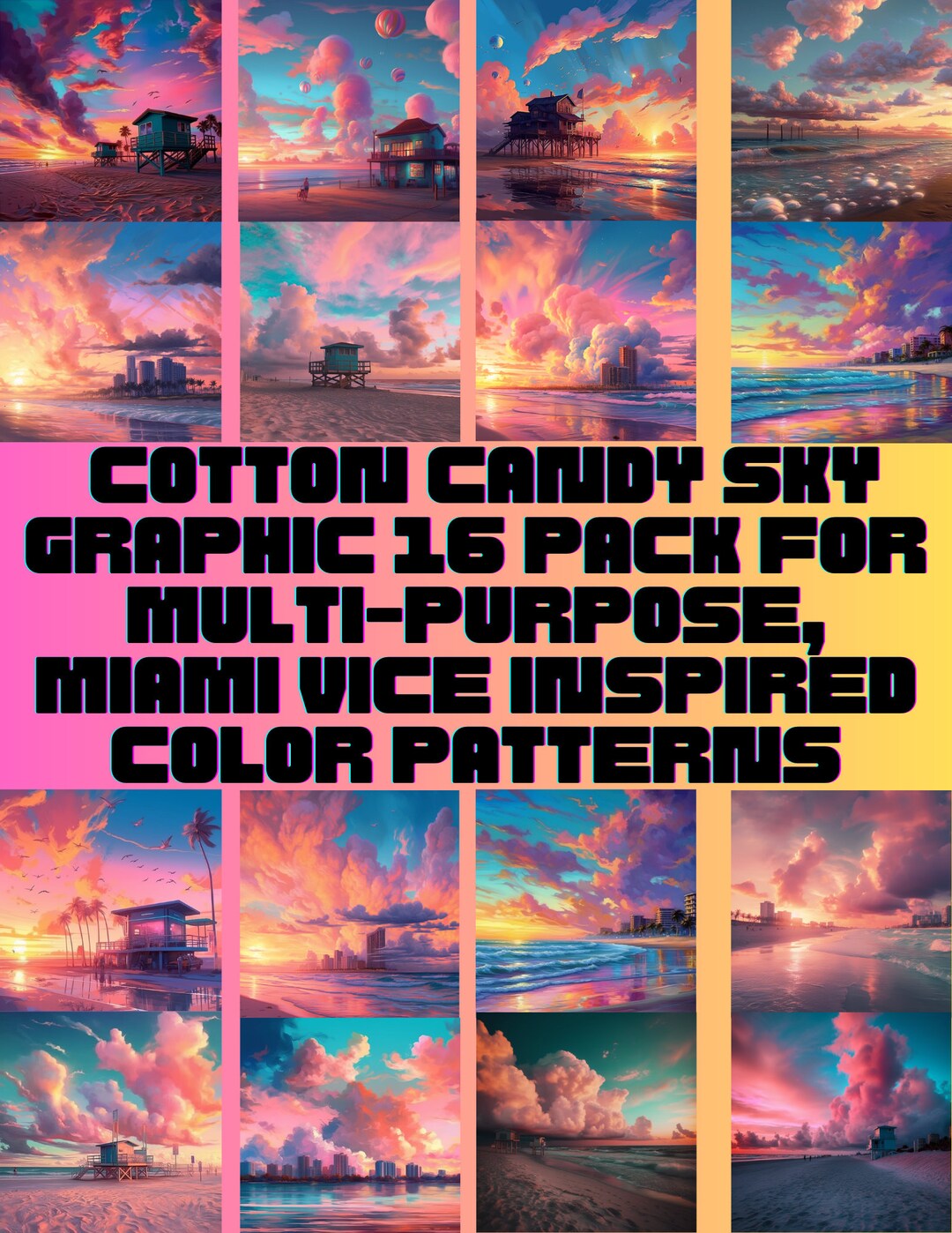 Cotton Candy Sunset, Tumbler Wrap Pack, Graphic Wrap, Beautiful Sunset ...