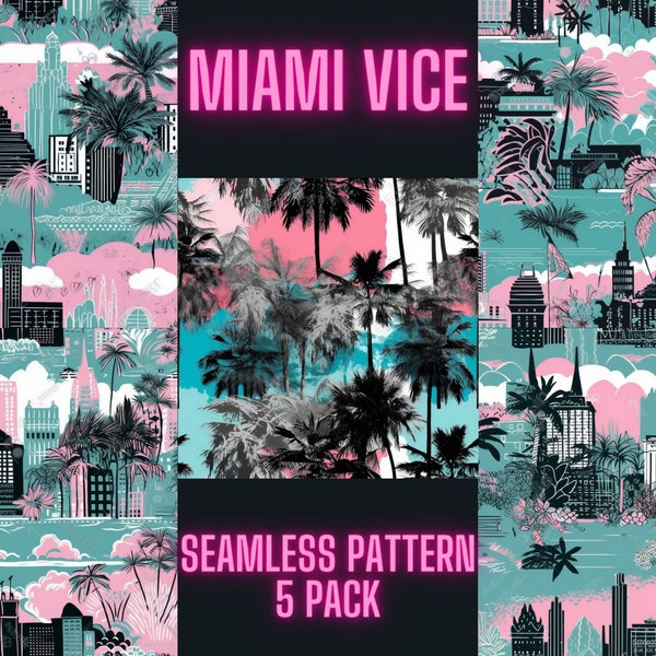 Seamless Miami Color Pattern - Etsy