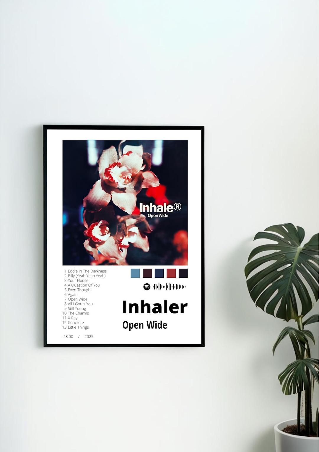 Inhaler “open Wide” Album Poster – Fan Art – Minimalist Floral Artwork ...