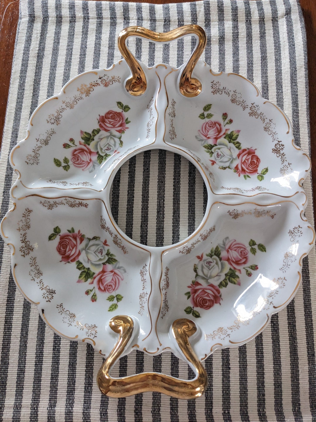Thun Karlovarsky Porcelain Divided Platter — Czech Republic — Floral ...