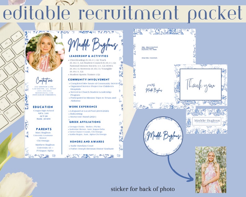 Editable Sorority Recruitment Packet | Printable Sorority Packet ...