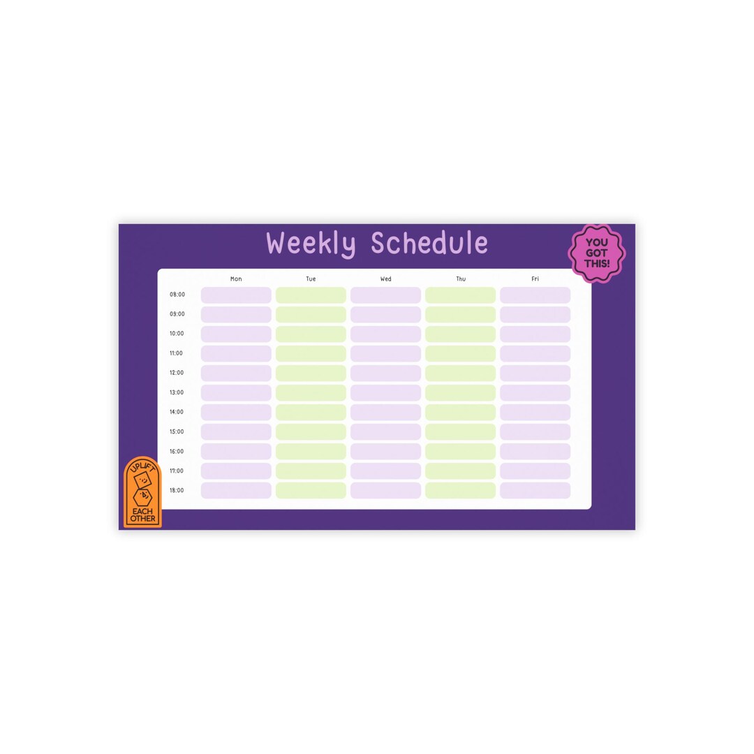 Weekly Schedule Planner Post-it® Note Pads - Etsy