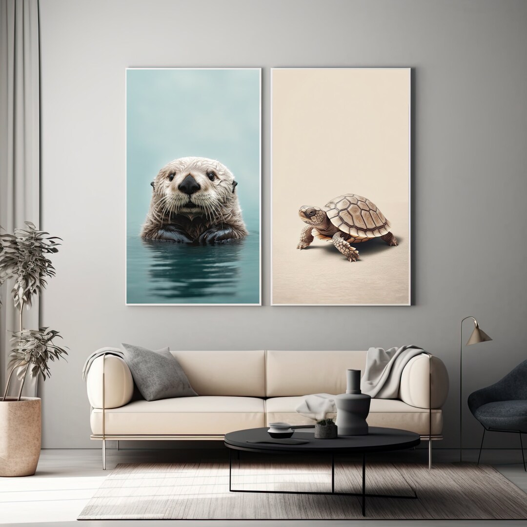 Set of 11 Beautiful Images, Sea Animals, Digital Painting, Printable Wall Art - Etsy
