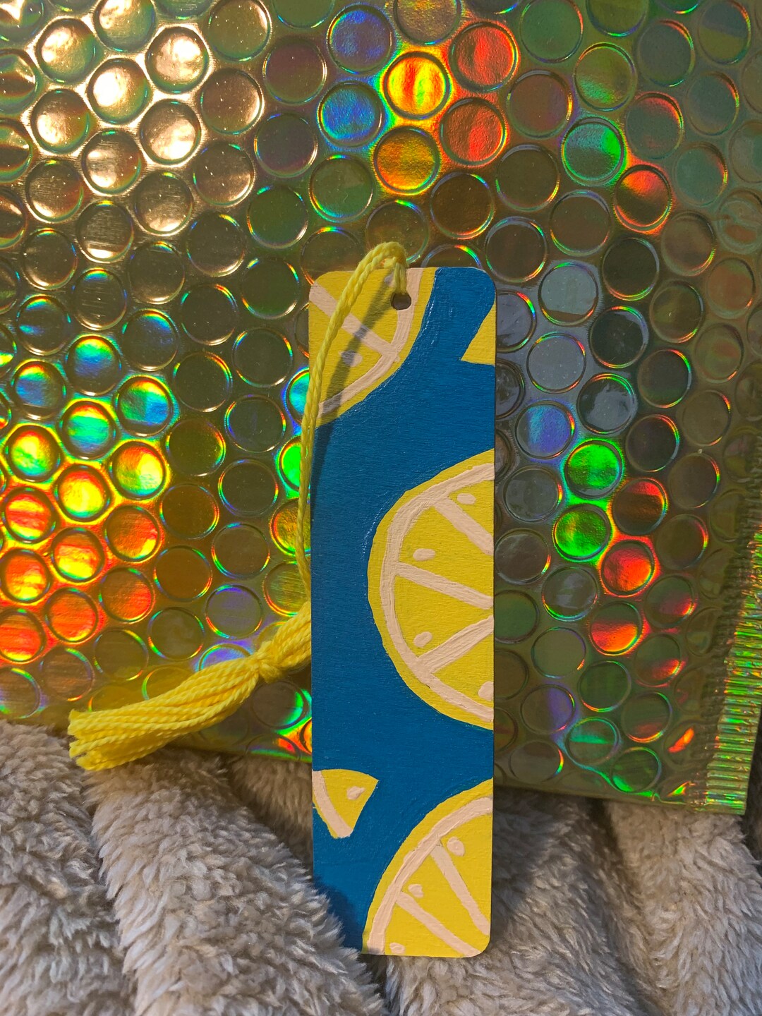 Hand Painted Lemon Slice Bookmark - Etsy