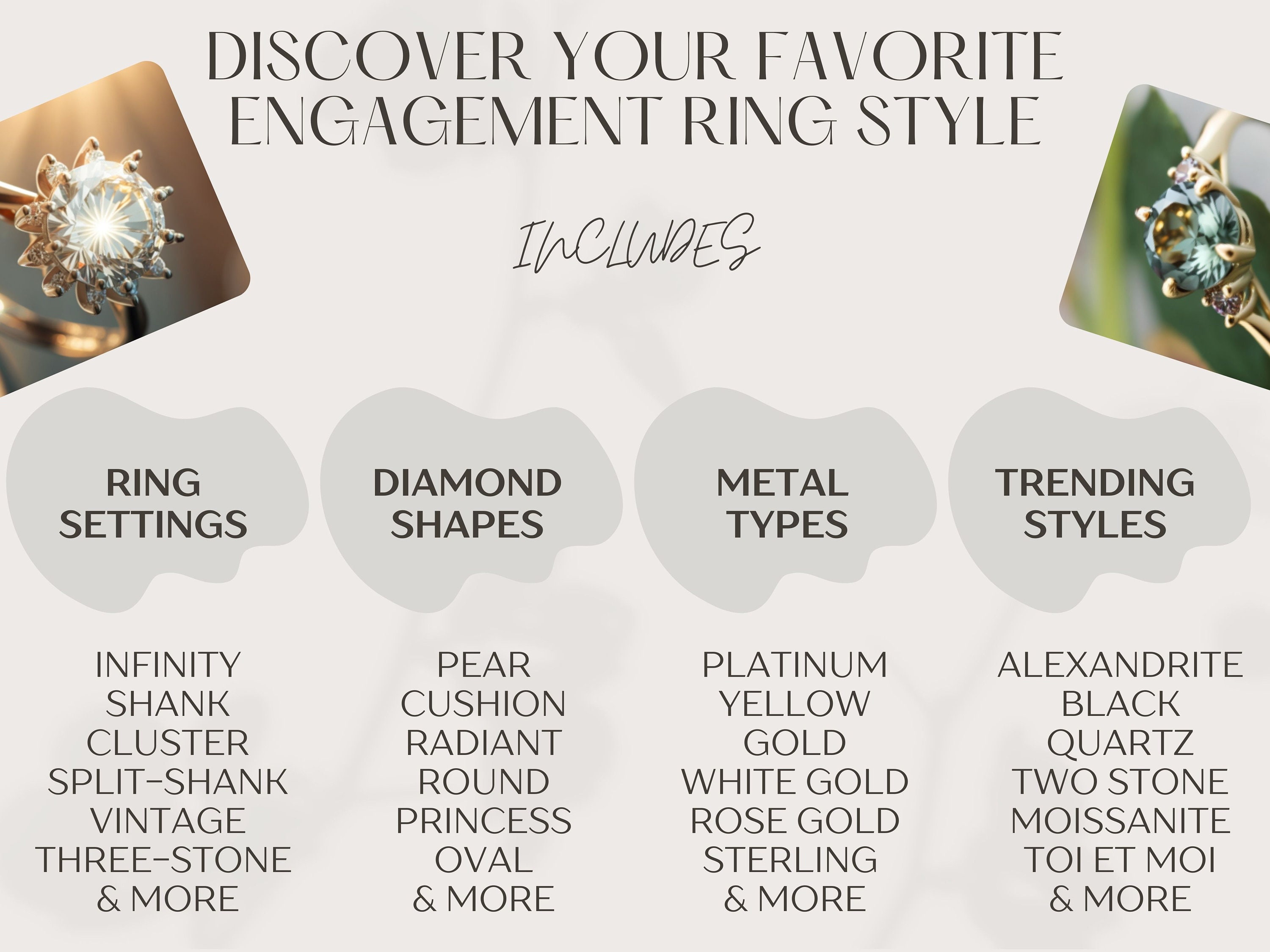 Vision Board Printables for Engagement Rings, Vision Board Kit, Vision ...