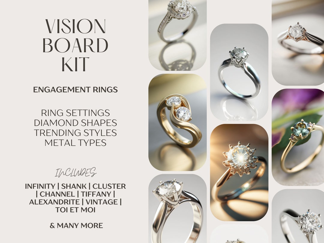 Vision Board Printables for Engagement Rings, Vision Board Kit, Vision ...