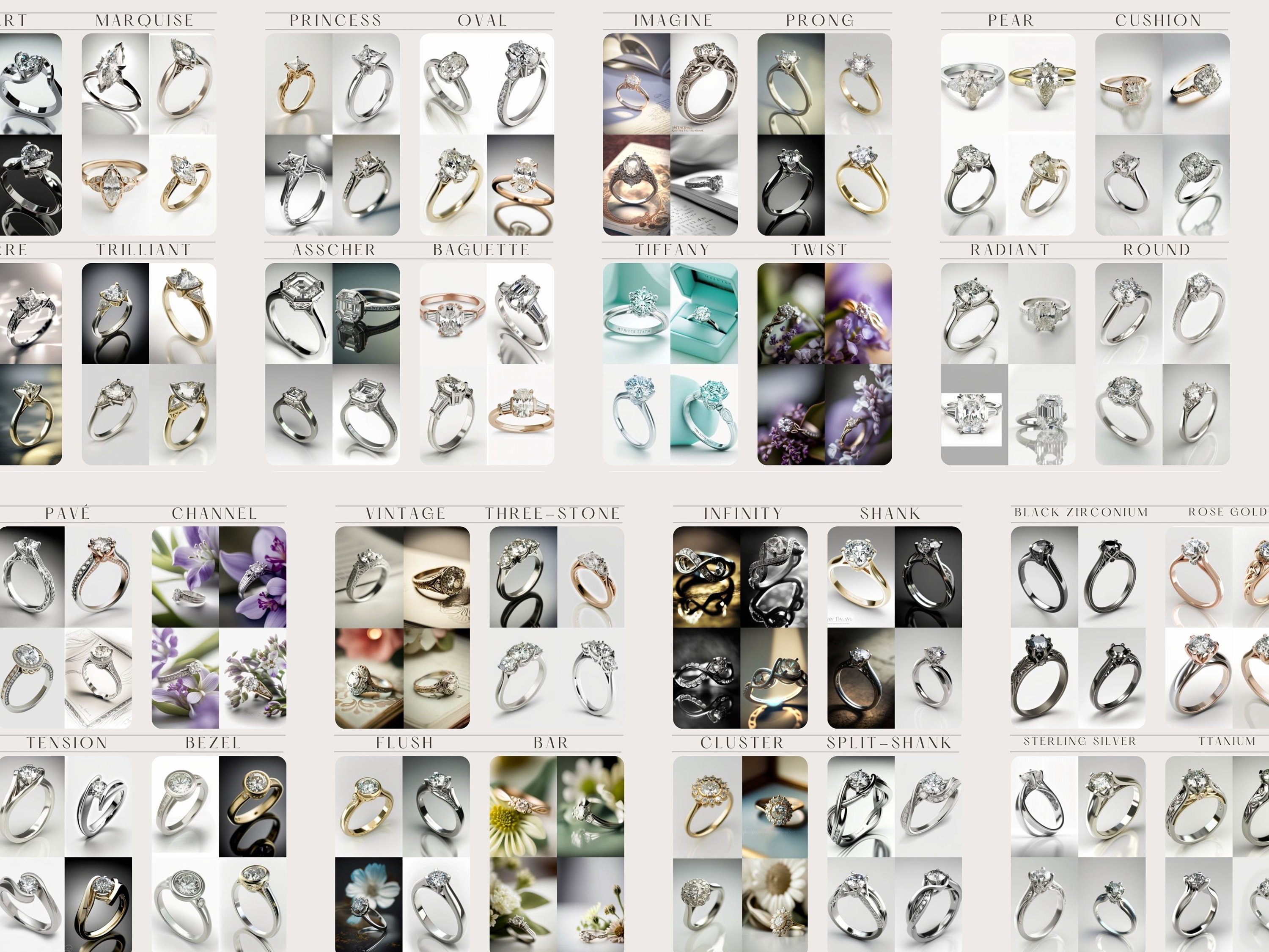 Vision Board Printables for Engagement Rings, Vision Board Kit, Vision ...