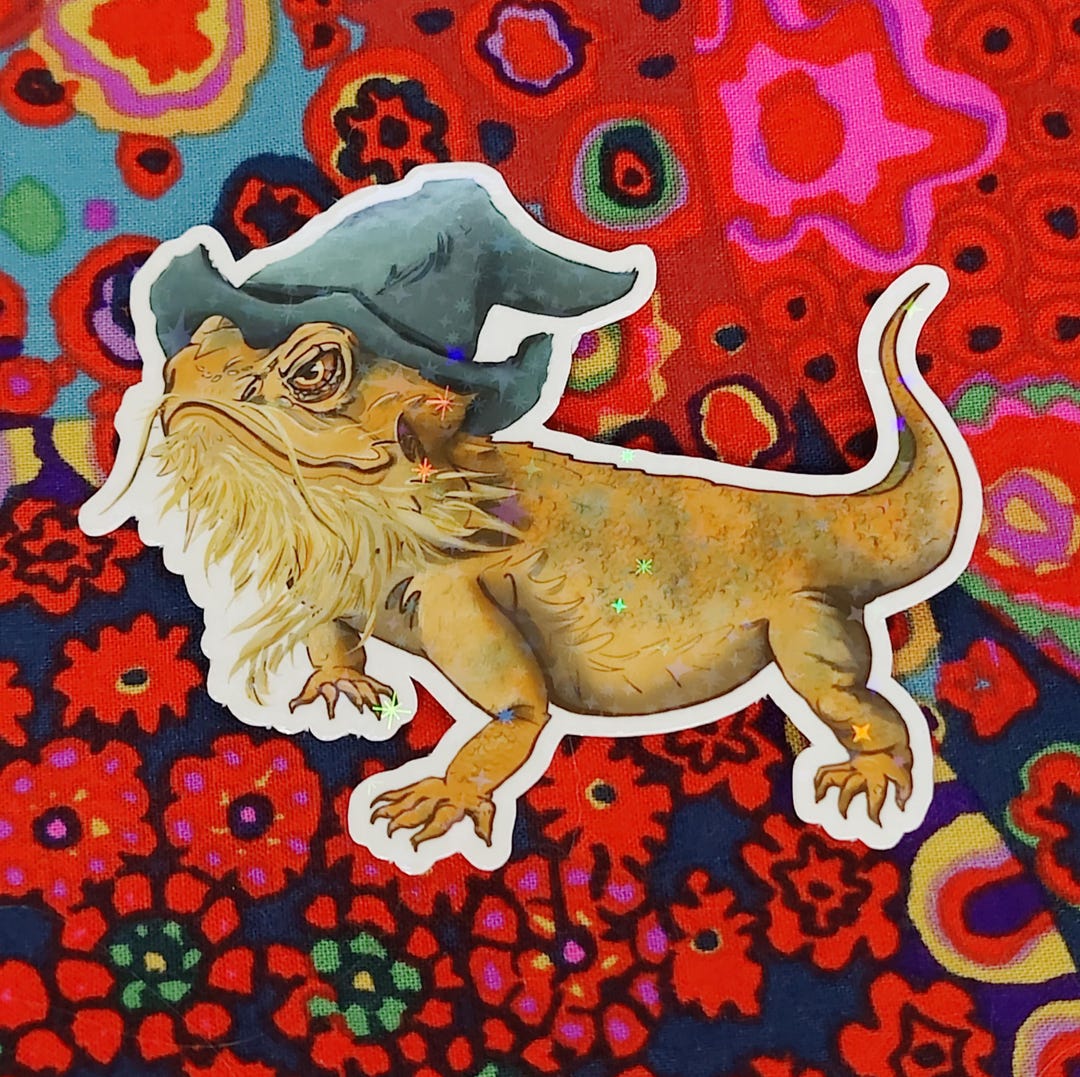 Lizard Wizard Cute Bearded Dragon With a Sorcerer Hat Fantasy RPG ...