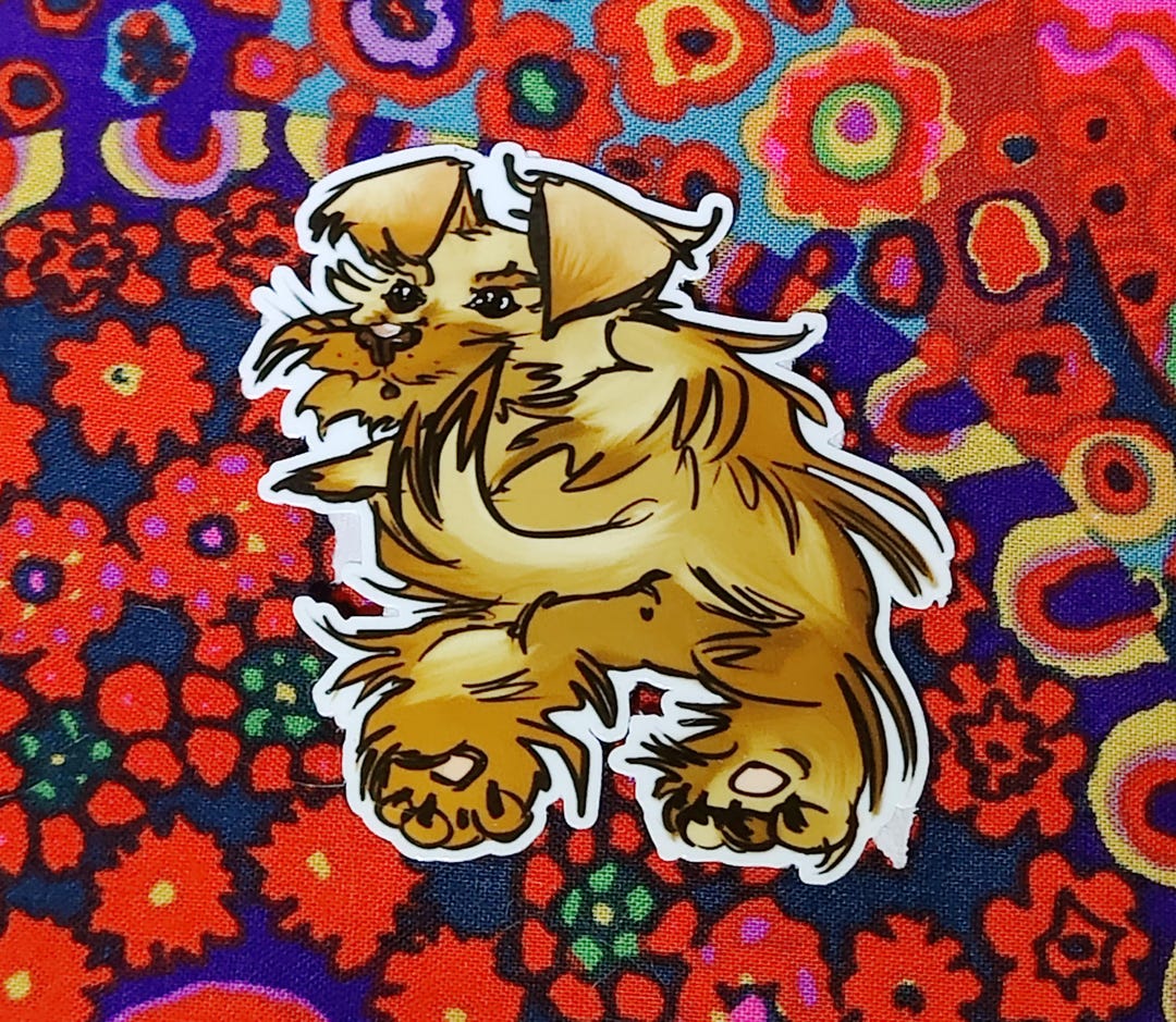 Scruffy Splooting Dog Terrier Laminated Glossy Vinyl Cute Animal ...