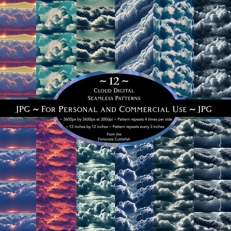 Cloud Repeatable Patterns 12 Cloud Seamless Patterns Sky - Etsy Cloud Repeatable Patterns 12 Cloud Seamless Patterns Sky - Etsy