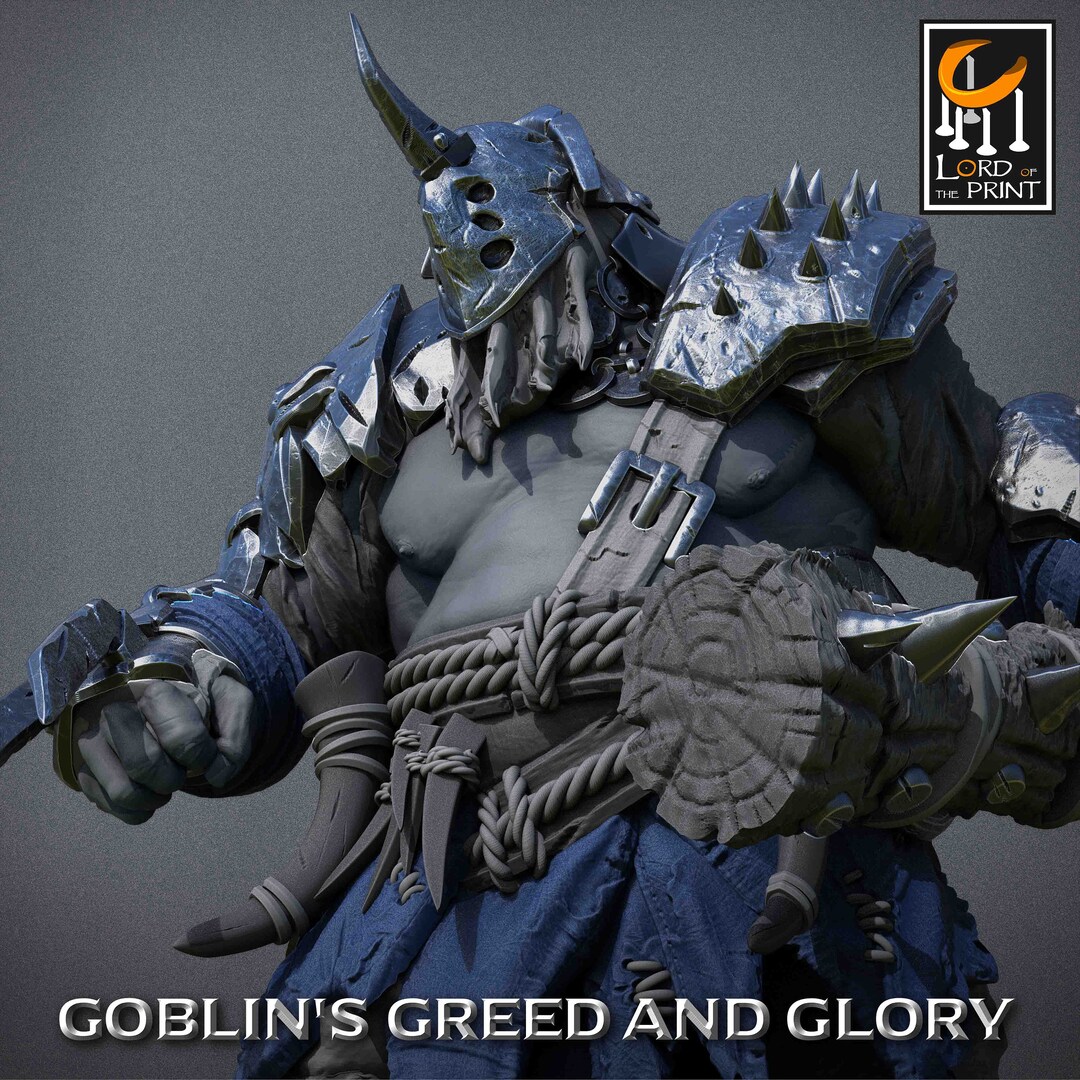 Goblin Ogre With Mace | Lord of the Print - Multiple Base Sizes - Etsy
